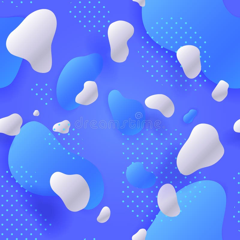 Seamless Pattern of Liquid Shapes. Blue Gradient Stock Vector ...