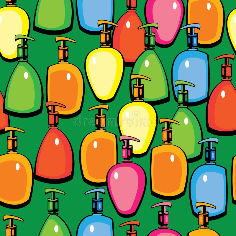 Seamless Pattern Liquid Soap Color Stock Vector - Illustration of green ...