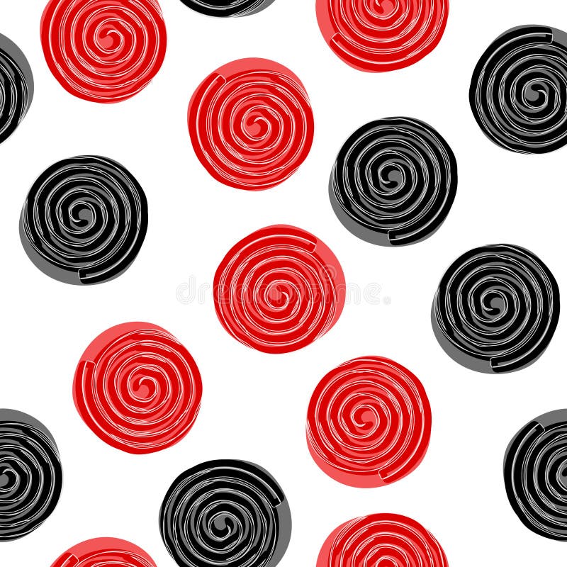 Seamless Pattern with Liquorice Candy Wheels Isolated on White ...