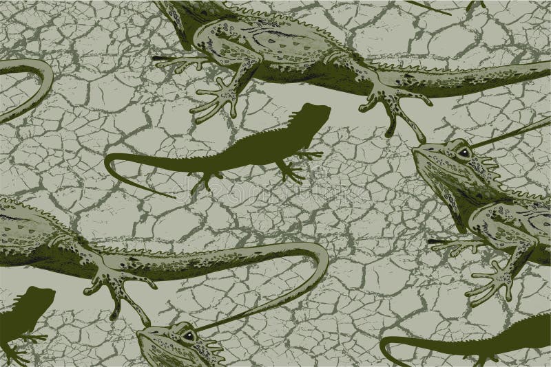 Seamless pattern of lizard stock vector. Illustration of white - 123159740