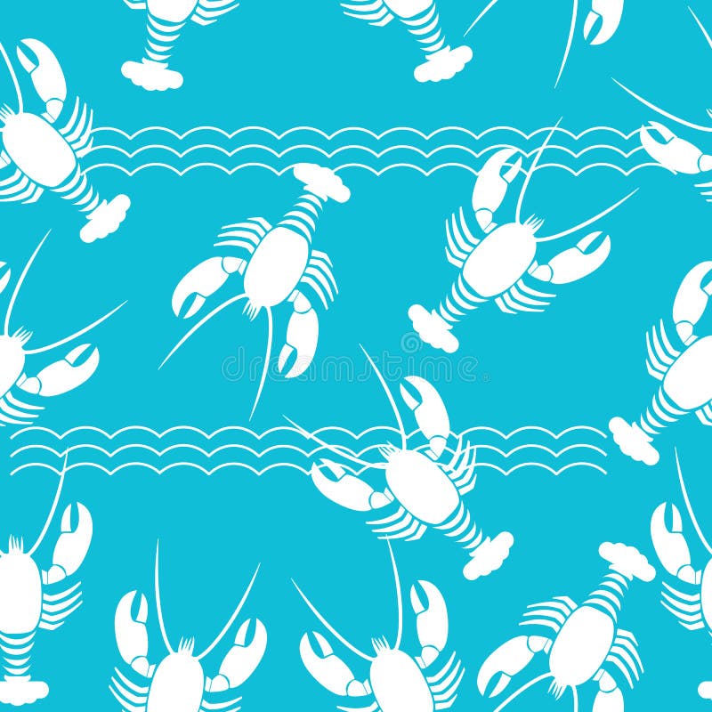 Blue Lobster Pattern Stock Illustrations – 495 Blue Lobster Pattern ...