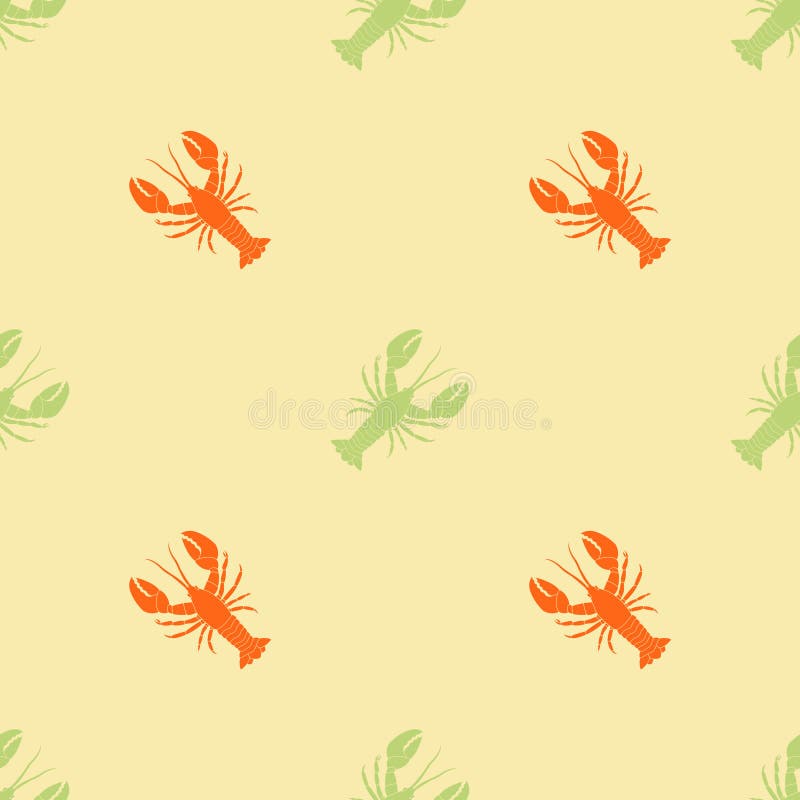 Seamless Pattern with Lobster Stock Vector - Illustration of texture ...