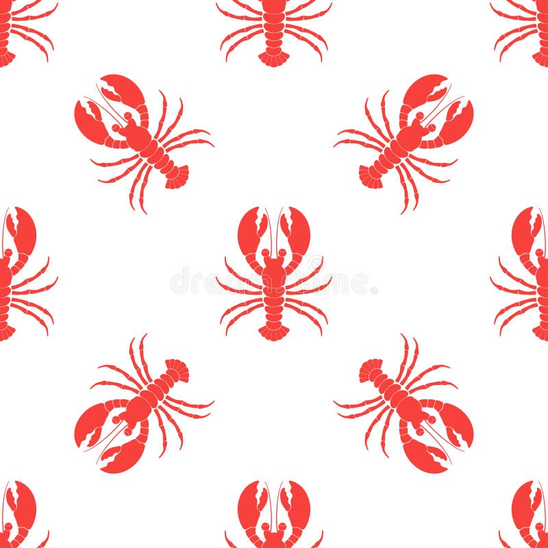 Simple lobster pattern stock vector. Illustration of nature - 117072696