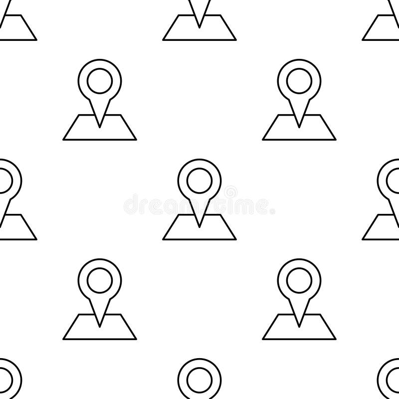 Seamless Pattern with Location Pin. Map Pin Place Marker Stock ...
