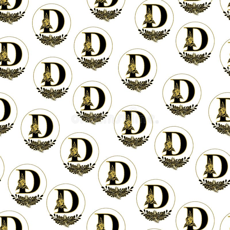Pattern with Monogram D. Repeating Pattern with Letter D. Seamless ...