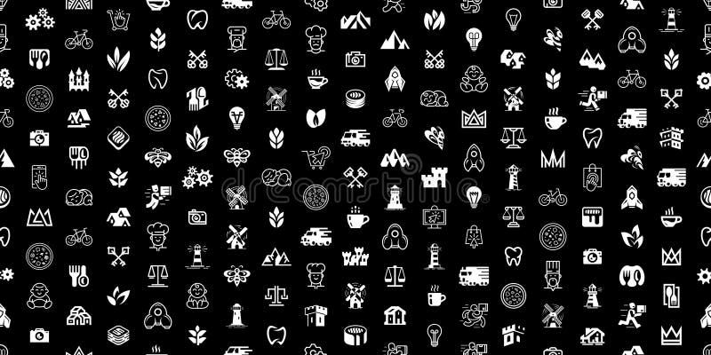 Seamless Pattern with Logos Stock Vector - Illustration of business ...