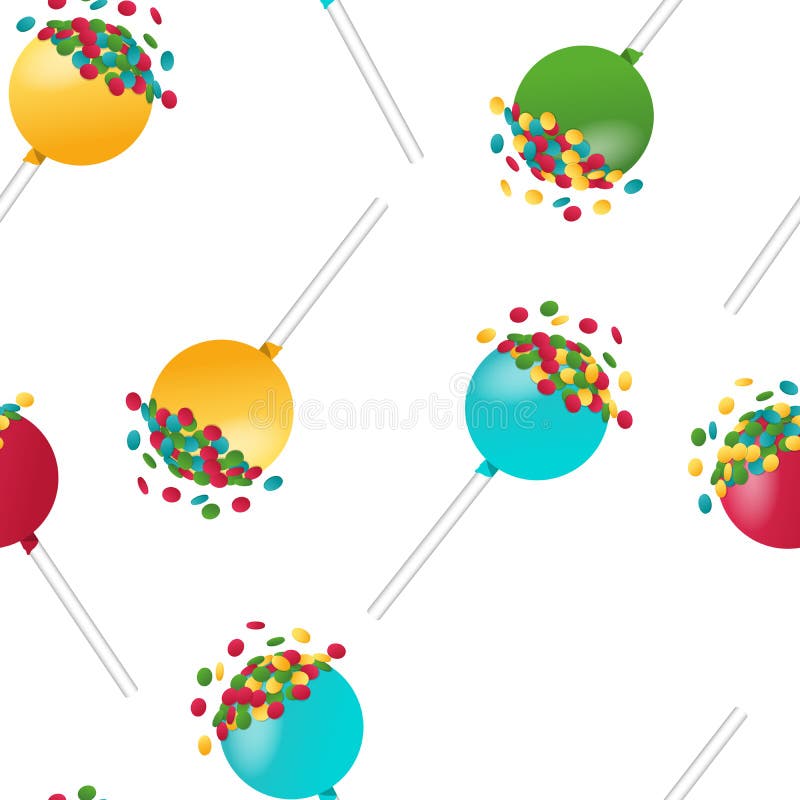 Seamless Pattern of Lollipops Various Color. Vector Illustration Stock ...