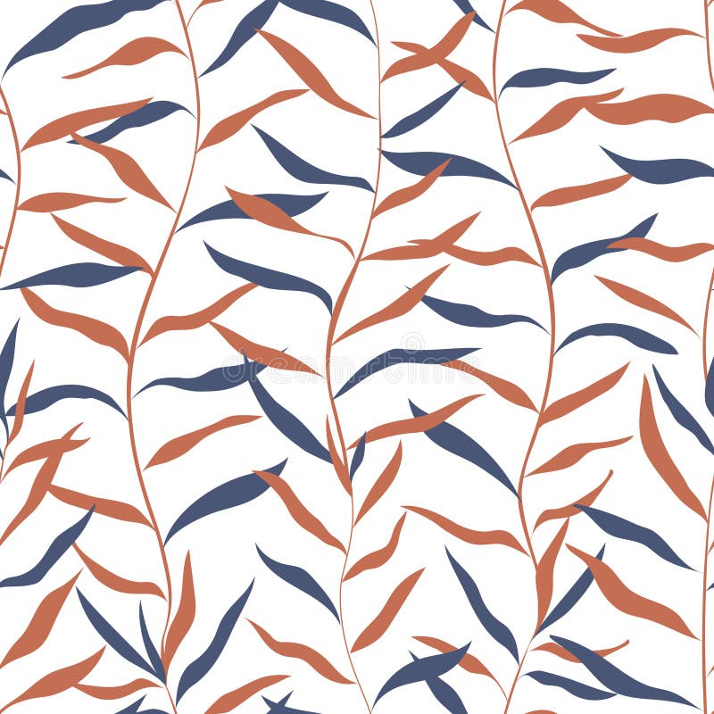 Seamless Pattern with Long Curved Branches Stock Vector - Illustration ...