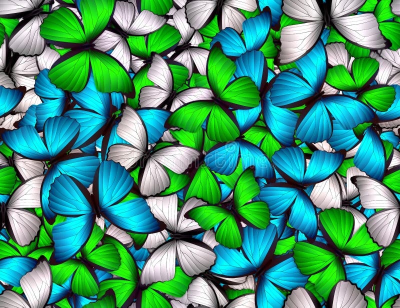 Seamless Pattern with Lot of Different Butterflys Stock Illustration ...