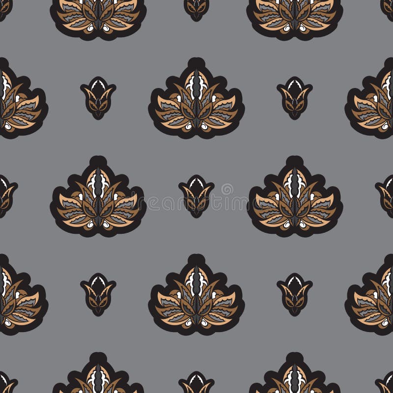 Seamless Pattern with Lotuses. Dark Background. Expensive and Luxurious ...
