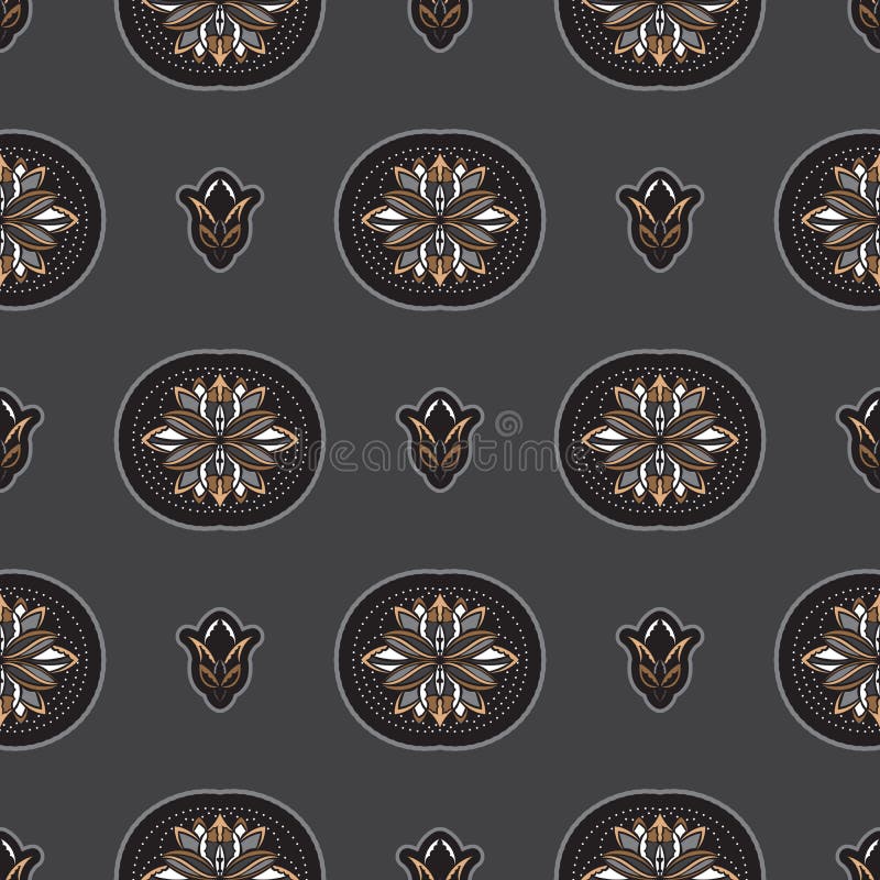 Seamless Pattern with Lotuses. Expensive and Luxurious Style. Good for ...