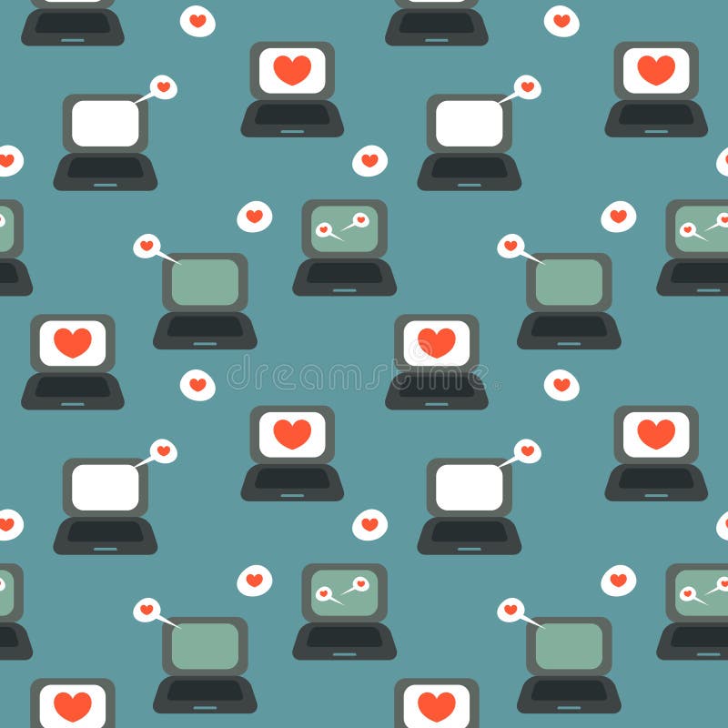 Seamless Pattern with Love Communication - Love Messages, Love Letters ...