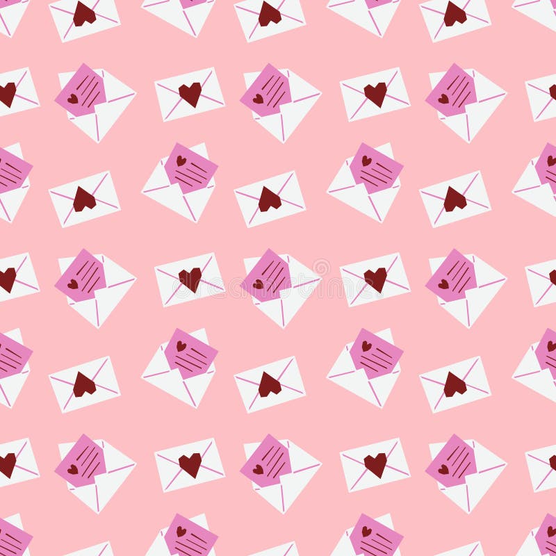 Seamless Pattern from Love Letters. a Message in an Envelope for ...