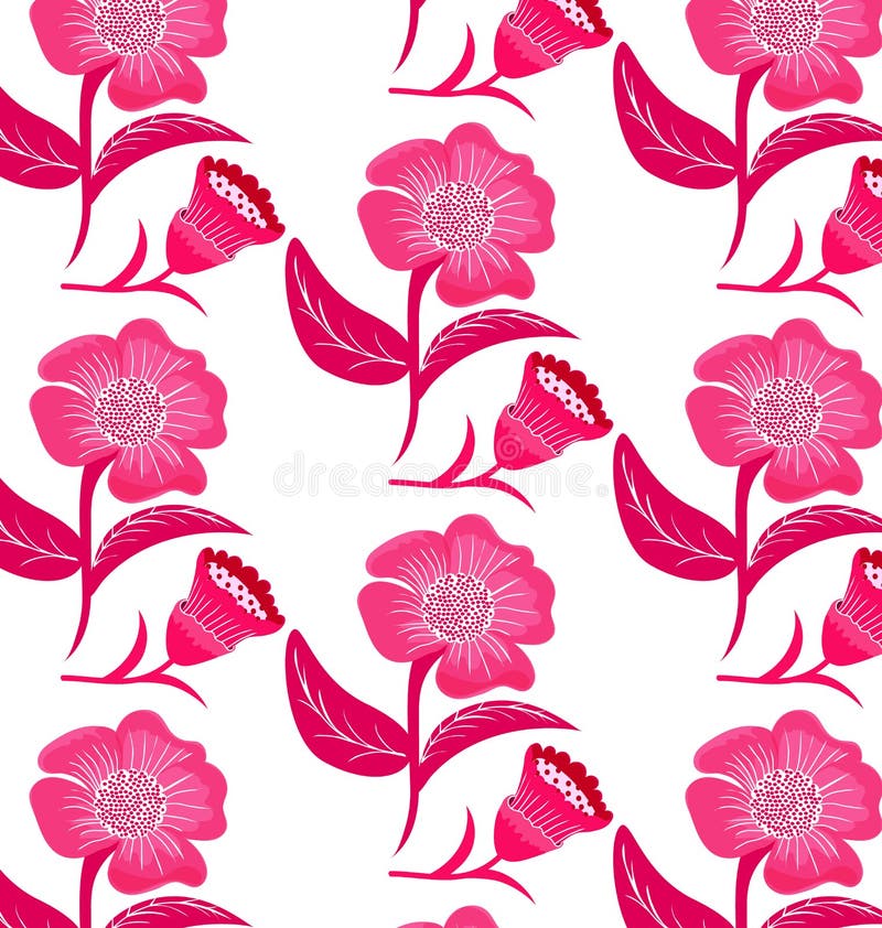 Patterns pink flowers stock vector. Illustration of ornate - 106430847