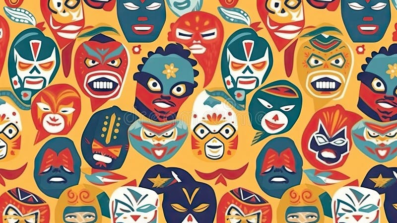 Lucha Libre Pattern Stock Illustrations – 78 Lucha Libre Pattern Stock ...