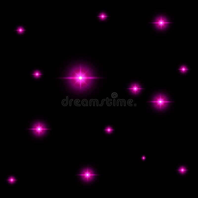 Pink Flash with Rays and Spotlight. Realistic Light Glare, High Loth ...