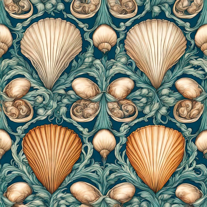 A Seamless Pattern of Luxurious Vintage Victorian Wallpaper with a ...
