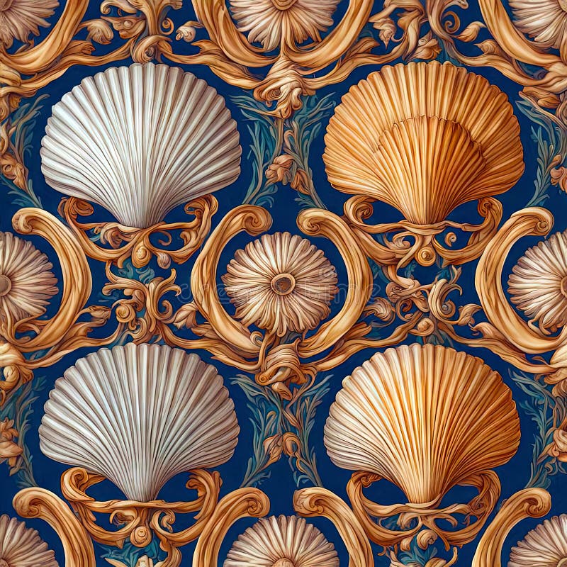 A Seamless Pattern of Luxurious Vintage Victorian Wallpaper with a ...