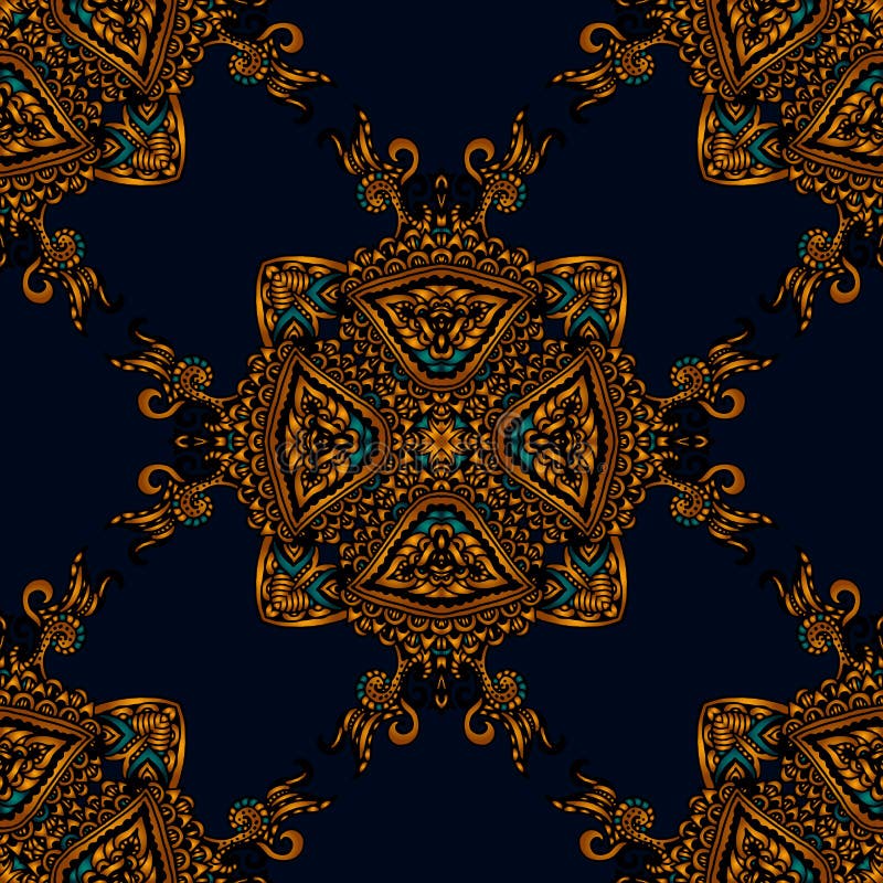 Seamless Pattern Luxury Fabric Stock Illustration - Illustration of ...