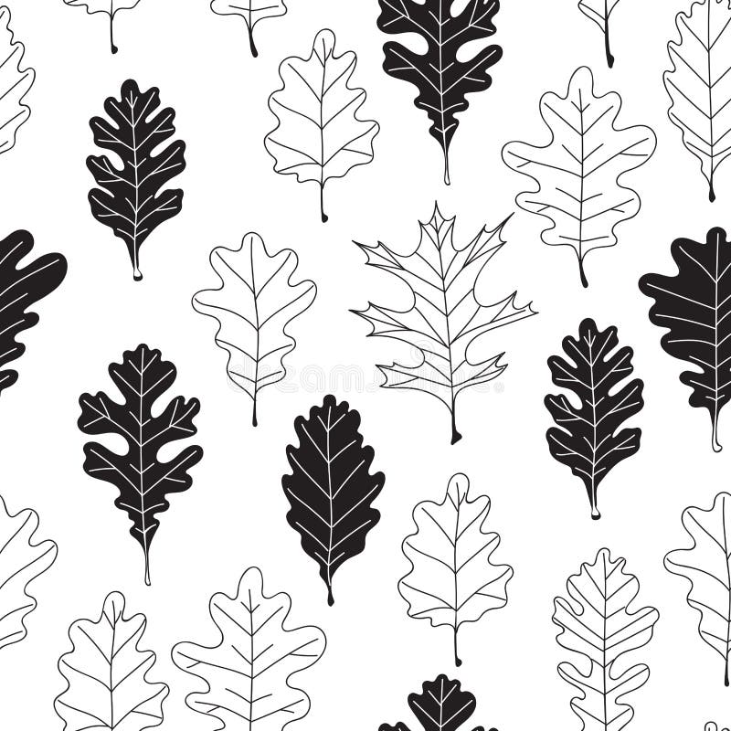 Oak leaves pattern stock vector. Illustration of nature - 99281581