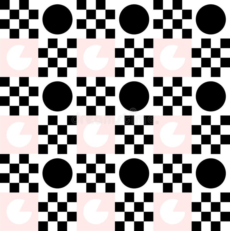 Seamless Vector Pattern Made of Black Geomentric Shapes Stock Vector ...