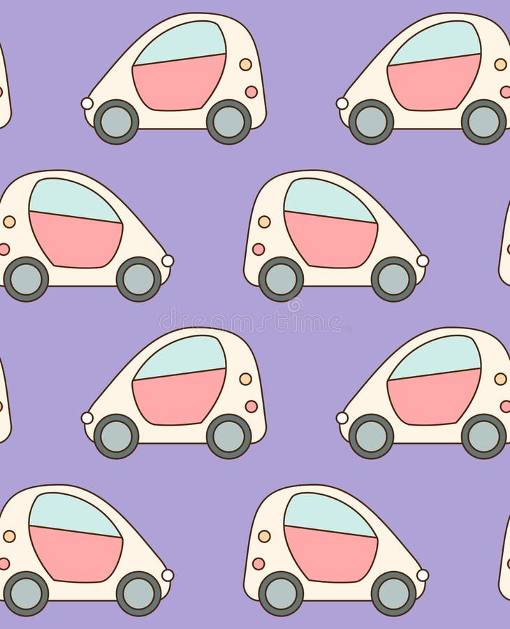 Seamless Pattern Made of Small City Cars Stock Vector - Illustration of ...
