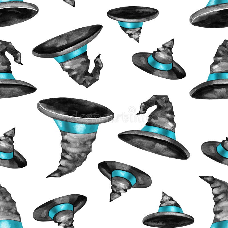 Seamless Pattern with Magic Hat Isolated on White Background. Happy ...