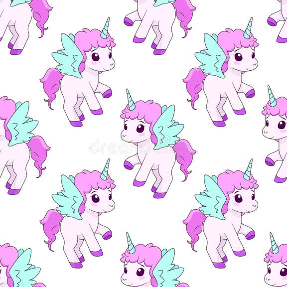 Seamless Pattern with Magic Unicorn. Vector Tile Stock Vector - Illustration of happy, seamless ...
