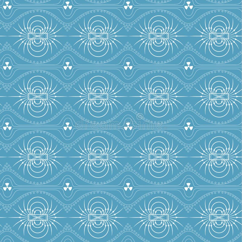 Seamless Pattern of Magnetic Field Stock Vector - Illustration of pole ...
