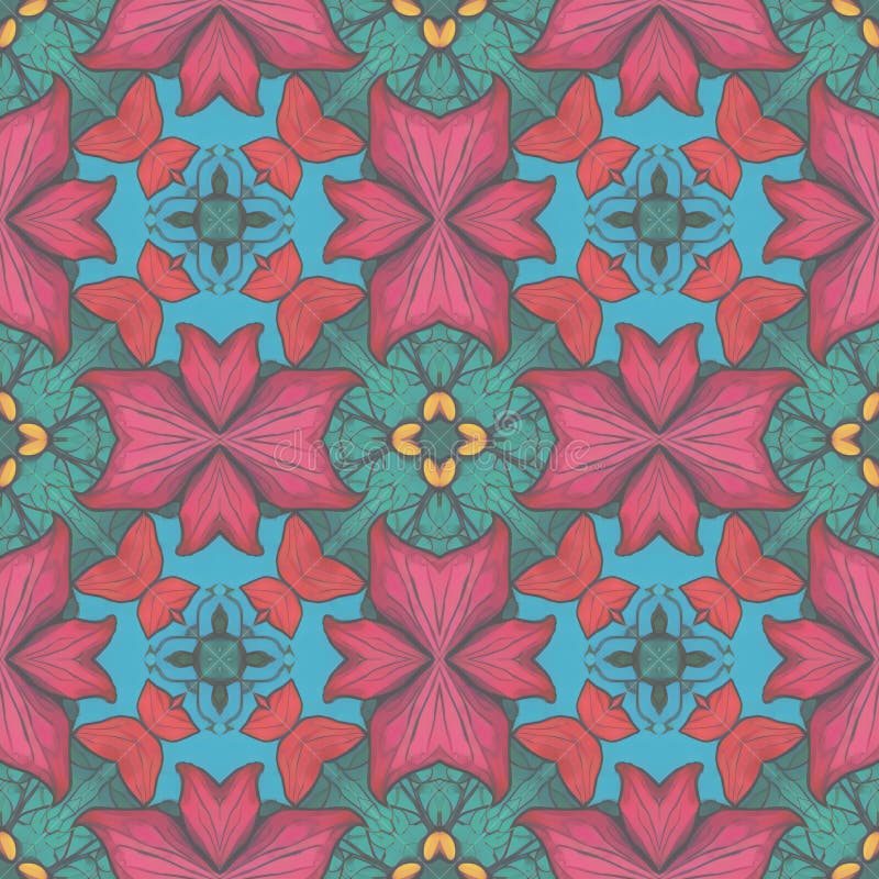 Seamless Pattern with Mandalas, Illustration, Colorful Background Stock ...