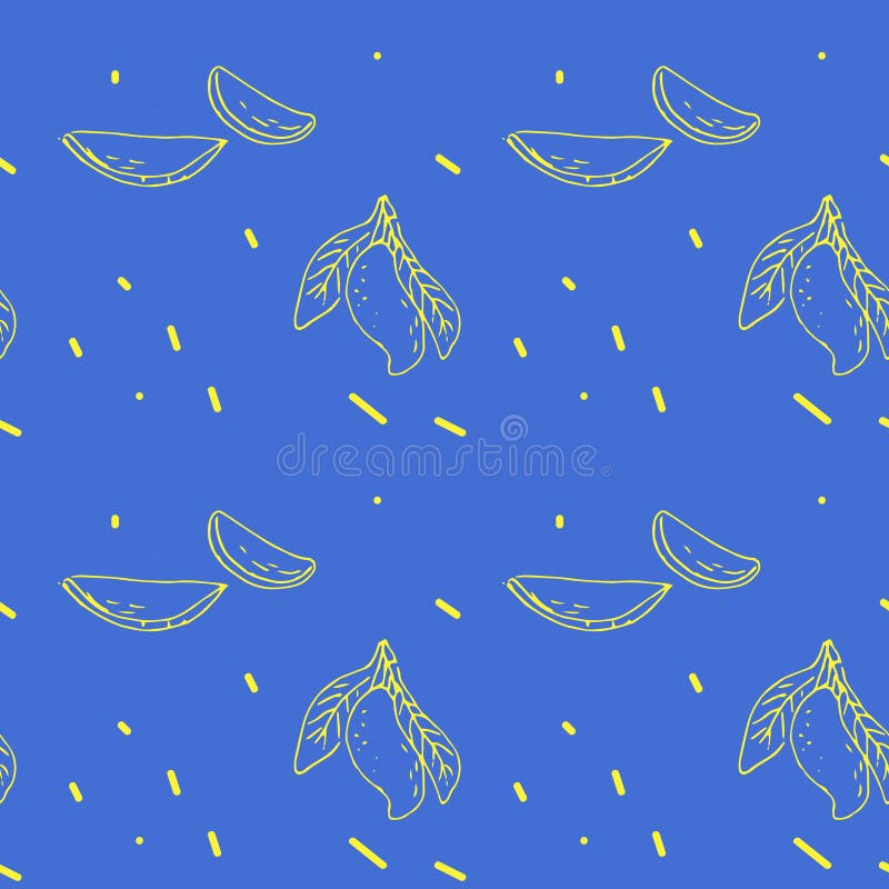 Seamless Pattern with Mango on Blue Background Stock Vector ...