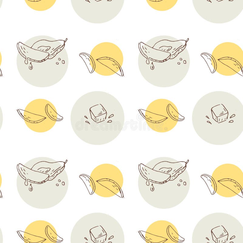 Seamless Pattern with Mango, Tropical Fruit Background Stock Vector ...