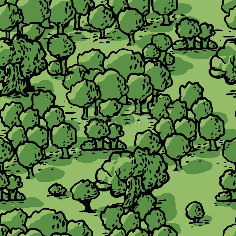 Seamless Pattern. Forest Top View. Map View from Above. Stock ...