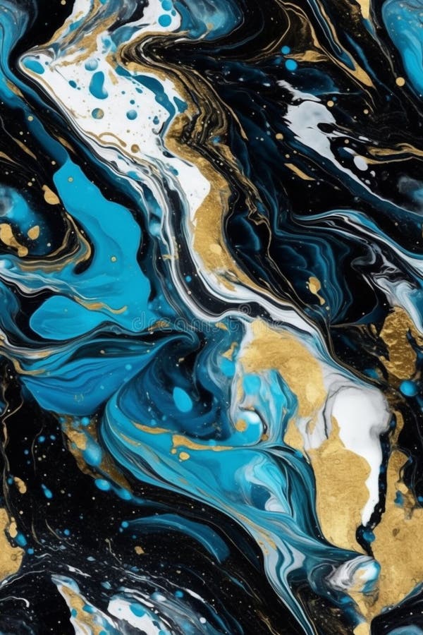 Pattern with Marble. Decorative Acrylic Paint Pouring Rock Marble ...