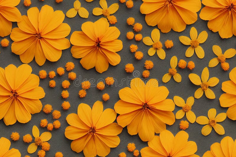 Seamless Pattern. Marigold Flowers Pattern 3d Illustration Stock ...