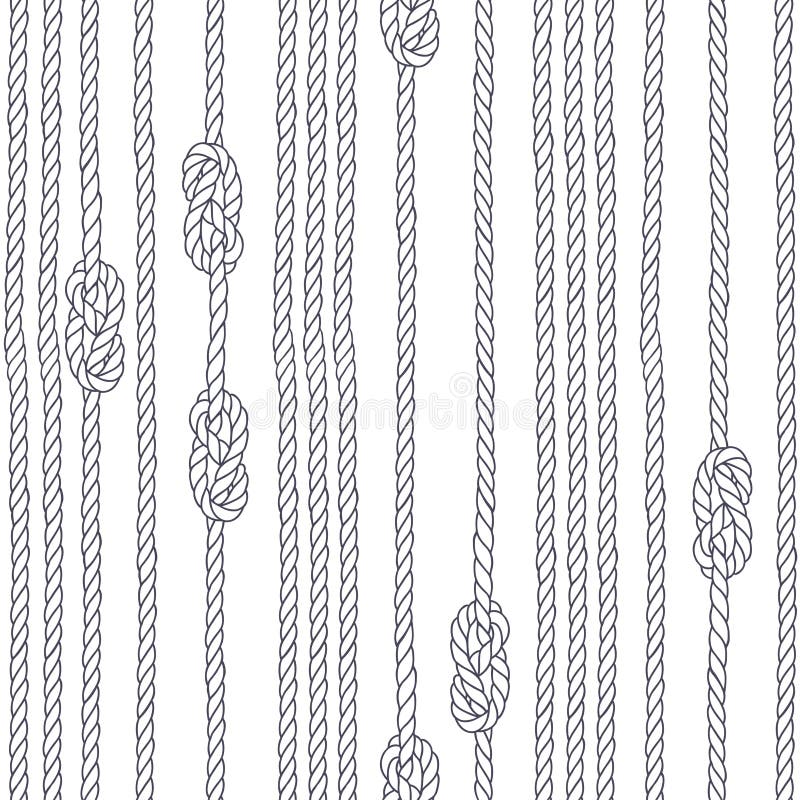 Marine Rope Knot Seamless Vector Pattern Stock Vector - Illustration of ...