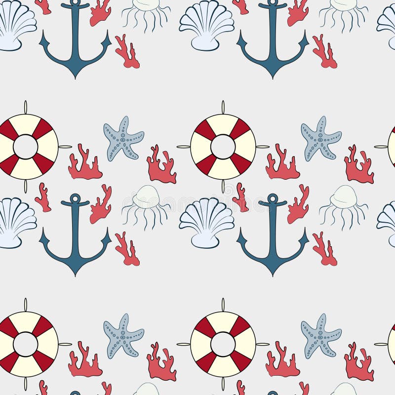 Marine seamless pattern stock vector. Illustration of sail - 16403278