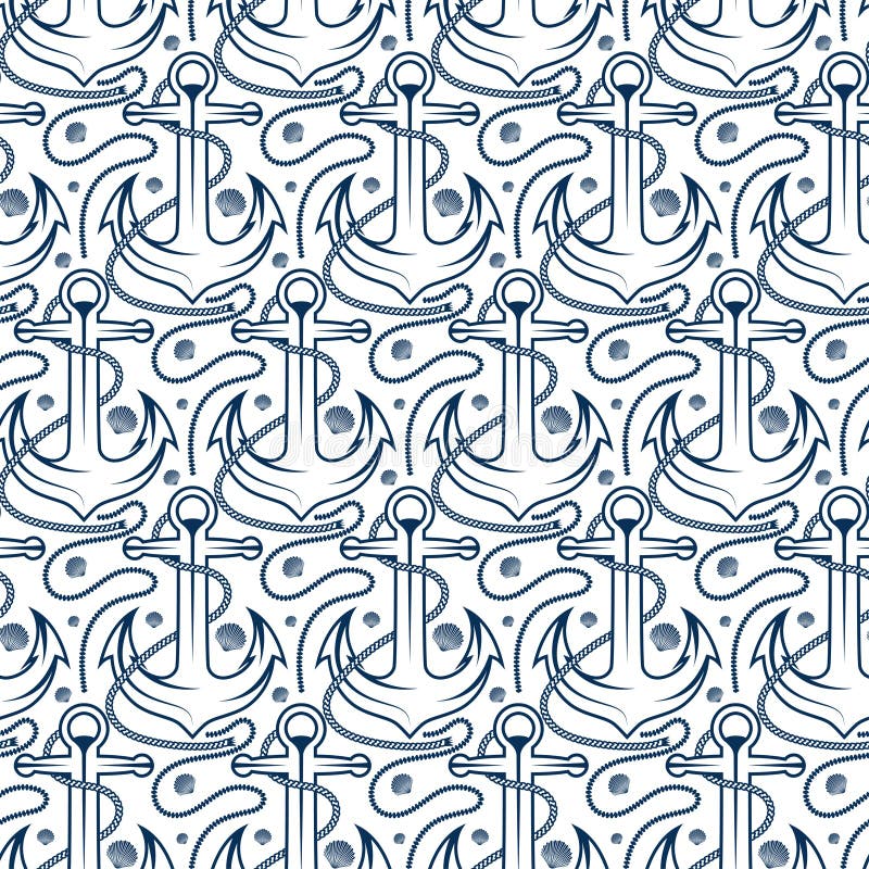 Seamless Pattern for Marine Theme. Stock Vector - Illustration of ...