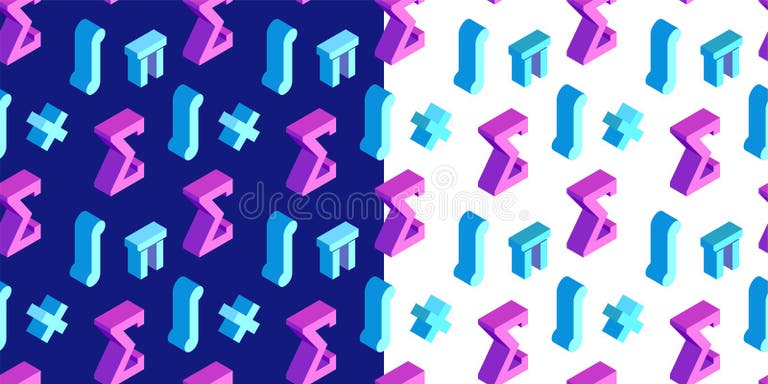Seamless Pattern with Math Symbols Stock Vector - Illustration of math ...