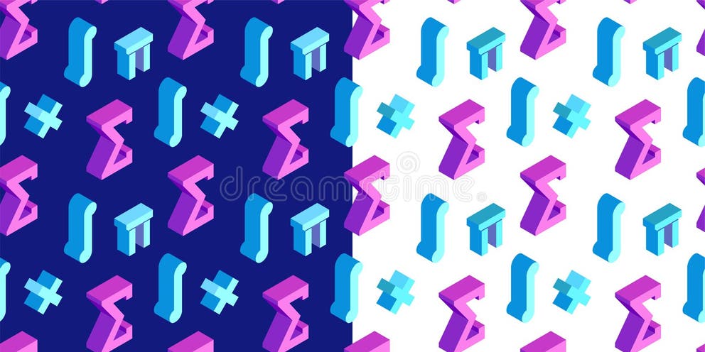 Seamless Pattern with Math Symbols Stock Vector - Illustration of math ...