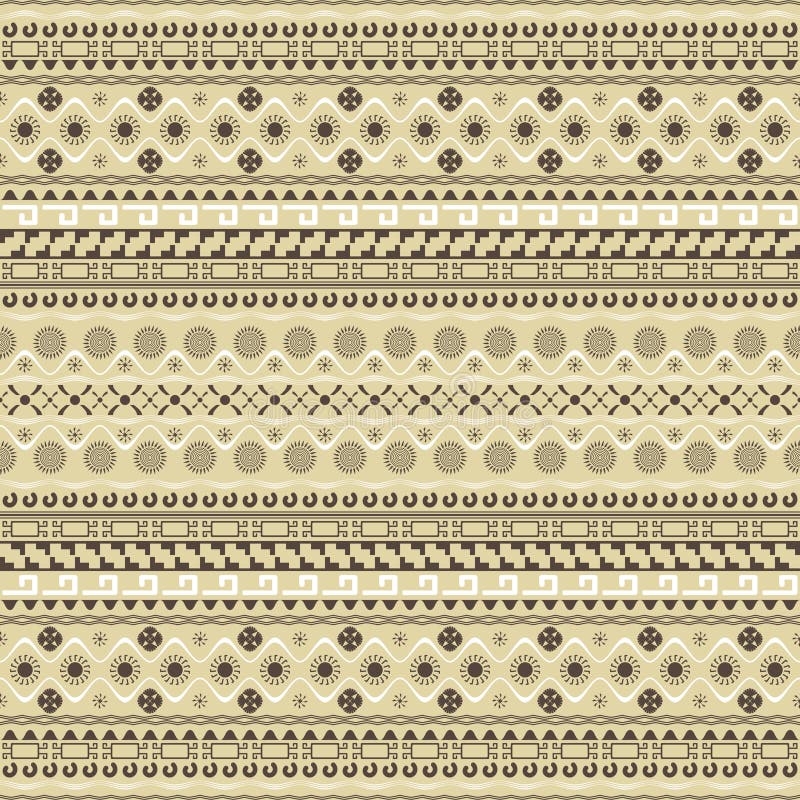 Seamless Pattern with Maya Style Elements Stock Vector - Illustration ...