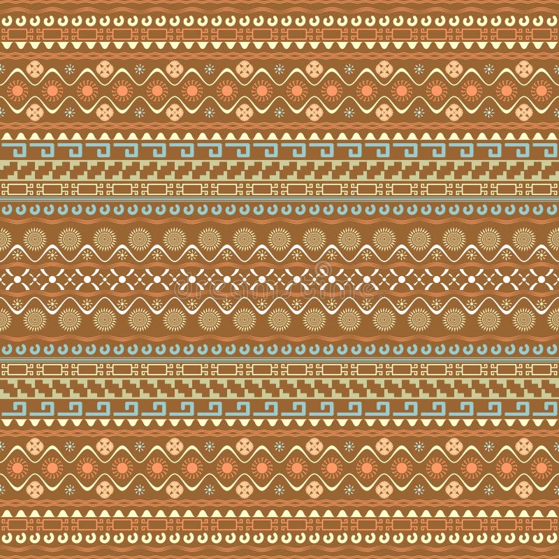 Seamless Pattern with Maya Style Elements Stock Vector - Illustration ...