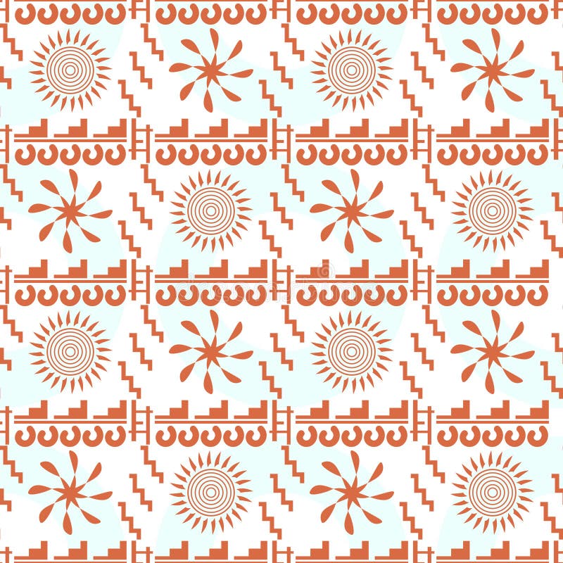 Seamless Pattern in Maya Style Stock Vector - Illustration of print ...