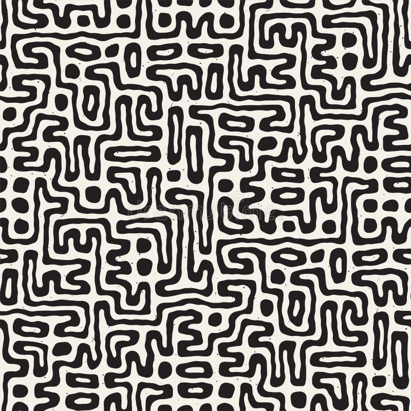 Seamless Pattern with Maze Lines. Stock Vector - Illustration of ...