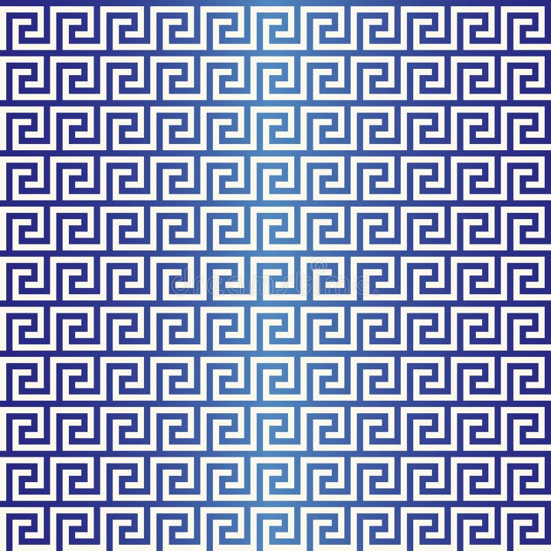 Seamless Pattern with Meander in Blue Color Stock Vector - Illustration ...