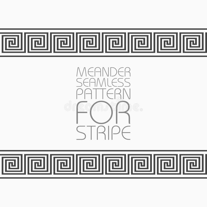 Seamless Pattern of Meander Ornament. Monochrome Greek Pattern for ...