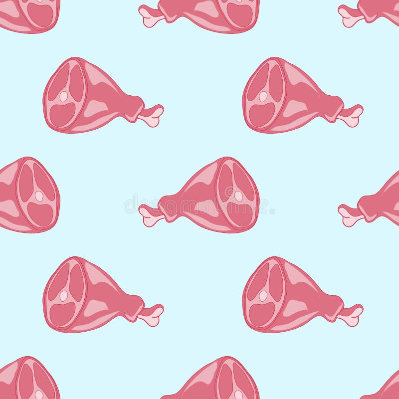 Seamless pattern of meat stock vector. Illustration of form - 66659326