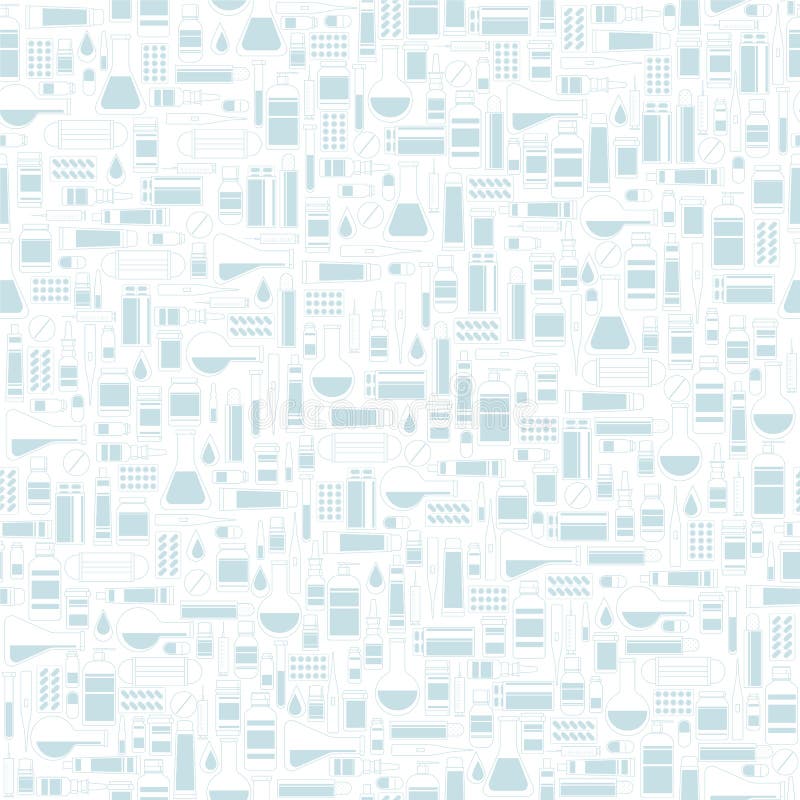 Seamless Pattern with Medical Products. Stock Vector - Illustration of ...