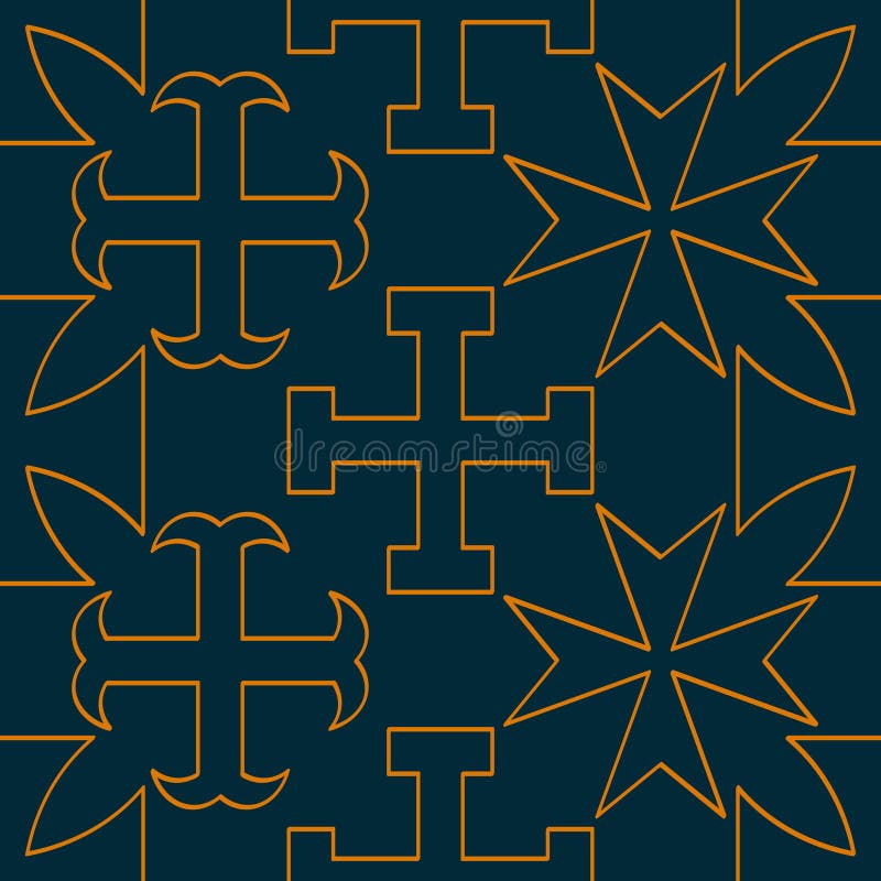 Heraldic crosses icons set stock vector. Illustration of floral - 57277536