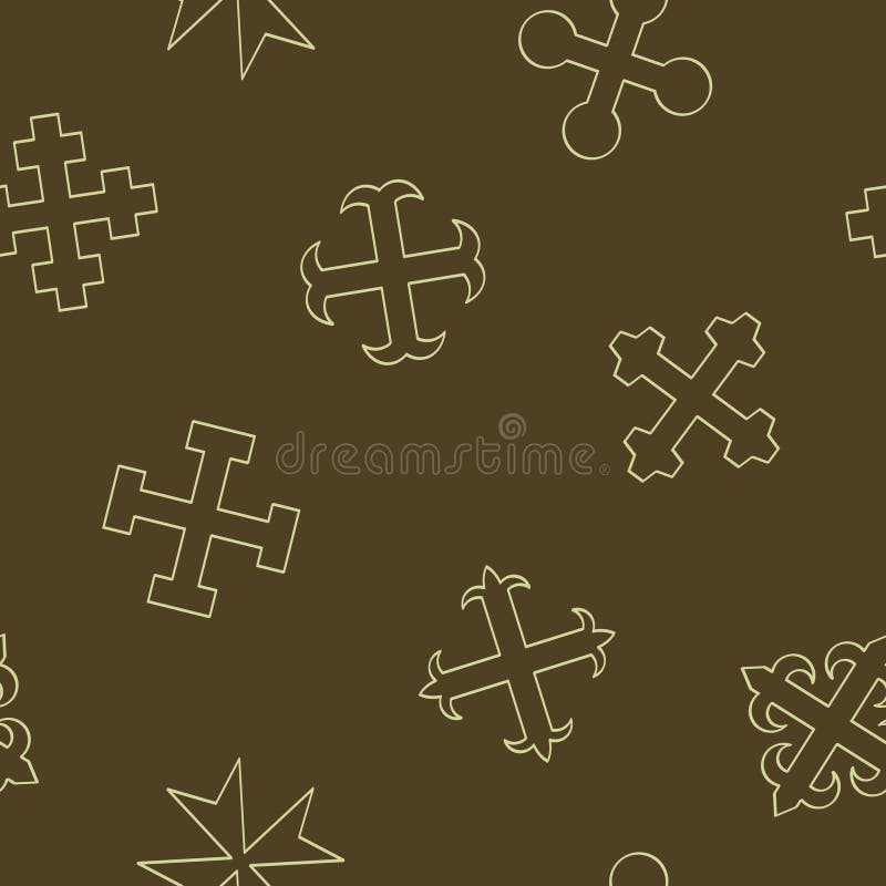 Heraldic crosses icons set stock vector. Illustration of floral - 57277536
